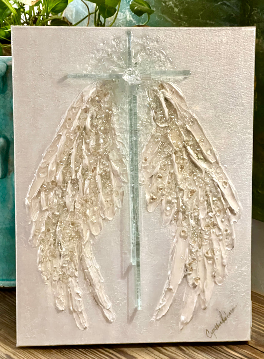 Cross with Angel Wings – Unforgettable Glass Act
